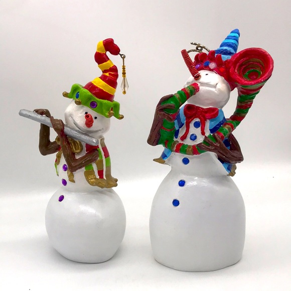 None | Holiday | Whoville Looking Snowmen Playing Instruments Figurines ...